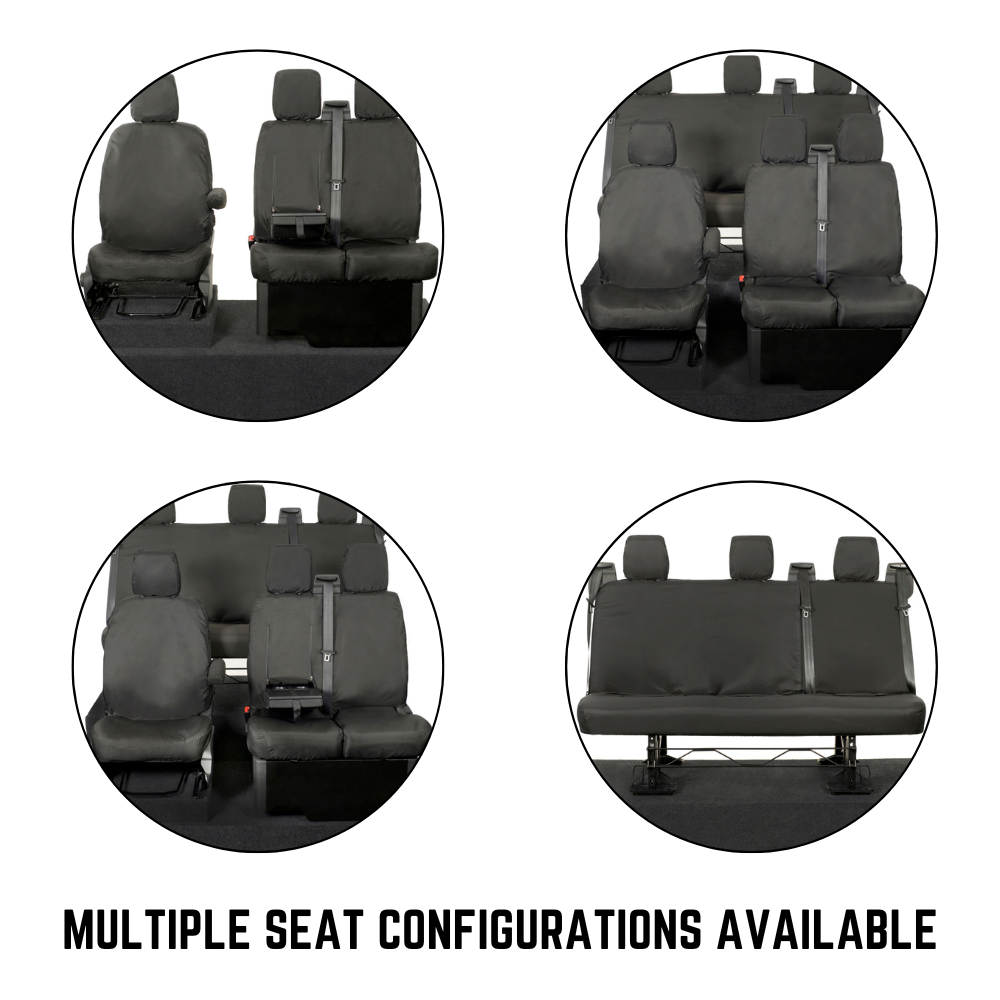 Ford Transit Custom (2023 Onwards) Tailored PU Seat Covers - Black