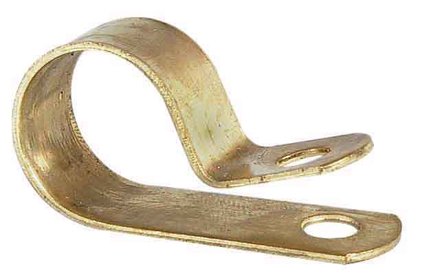 Brass P Cable Clips for 5mm diameter cable 0-002-66