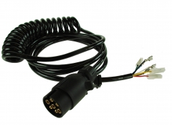 EXTENSION LEAD CURLY 7PIN / 4M / 2M TAIL WITH SPADE CONNECTION